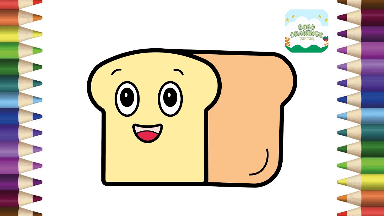 How To Draw A Cute Bread Easy Step By Step | Bread Drawing - YouTube