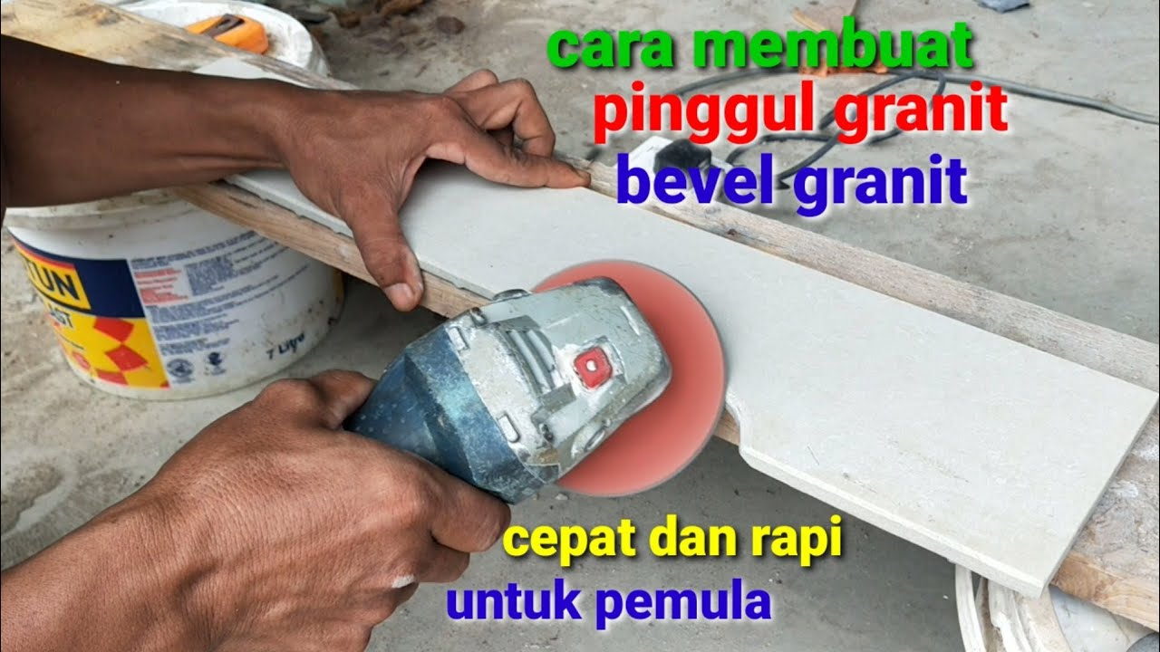 cara membuat pinggul granit‼️cara bevel granit - untuk pemula - YouTube