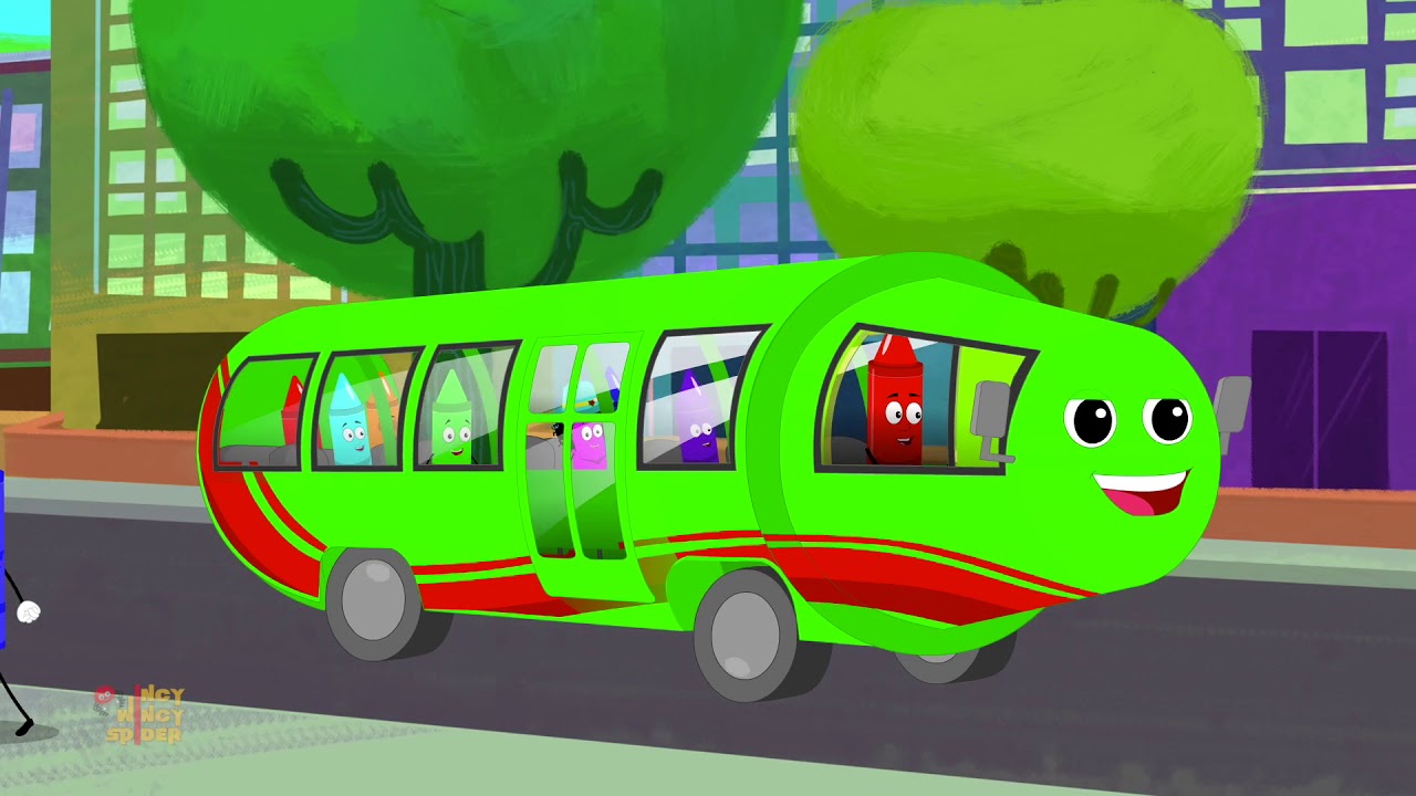 Wheels On The Bus | Crayons Nursery Rhymes | Baby Songs For Children ...