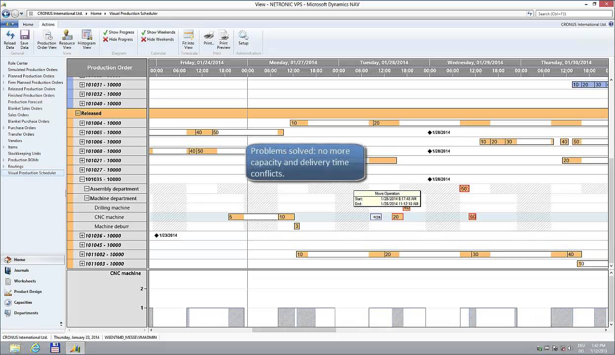 Interactive Visual Production Scheduler for Microsoft Dynamics NAV - YouTube