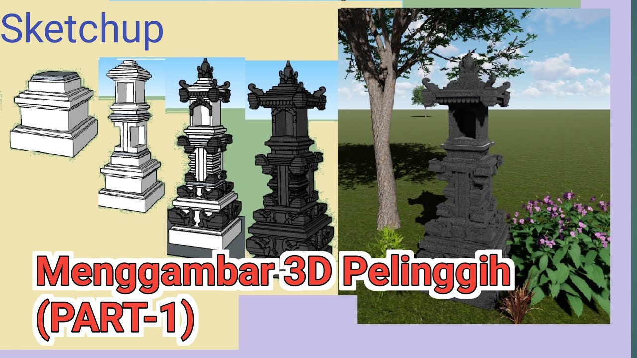 BELAJAR MENGGAMBAR 3D PELINGGIH (PART-1) - YouTube