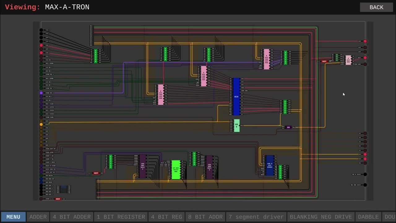 Digital Logic Sim. Programmable 8-BIT CPU. Multiplying 5 times 10. - YouTube