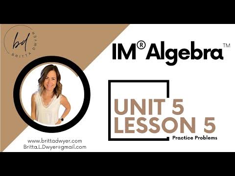 Unit 5 Lesson 5 Practice Problems Algebra 1 Illustrative Mathematics ...