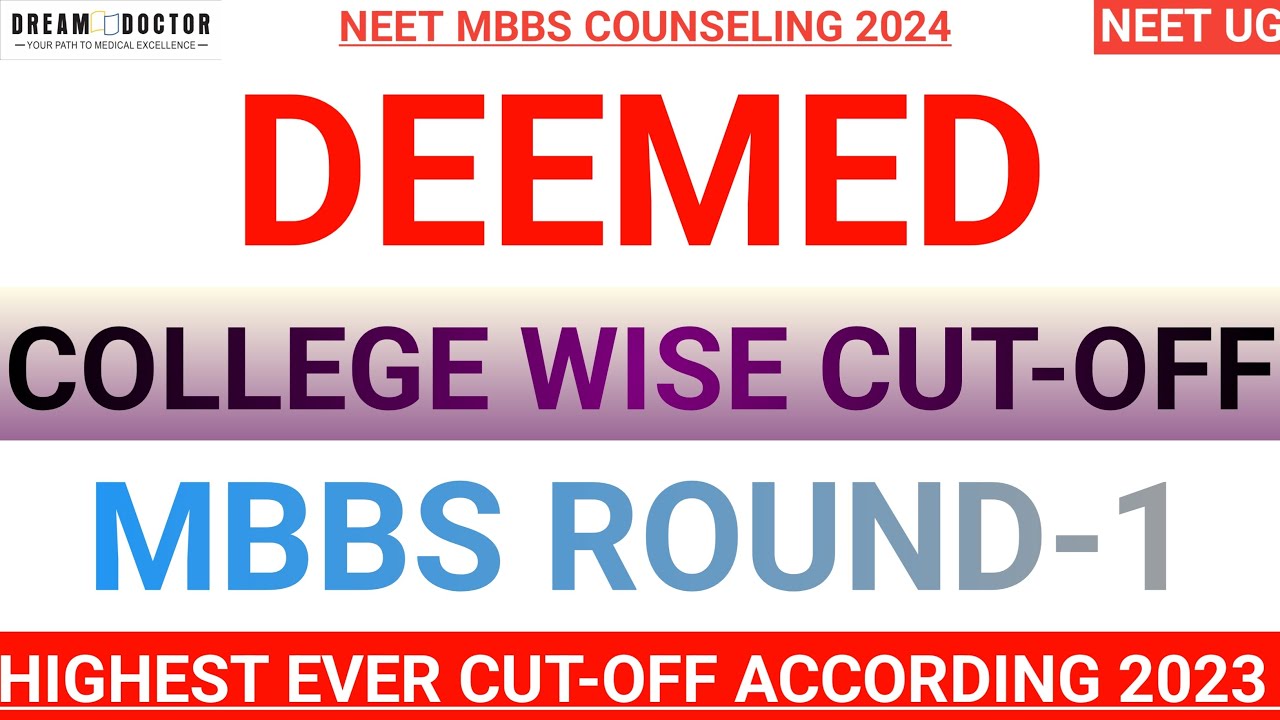 Deemed mbbs Round-1 Cut-Off 2024 | Deemed MBBS Comparison ROUND -1 2024 ...