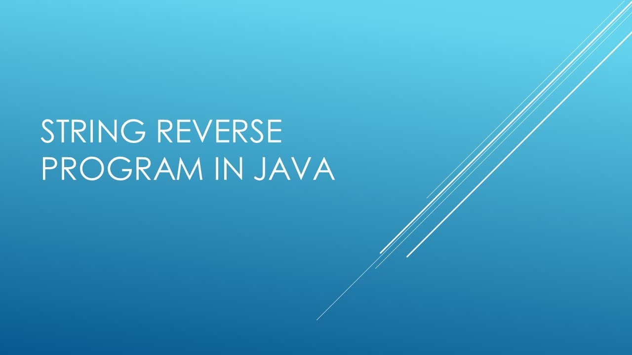 String reverse in java - YouTube