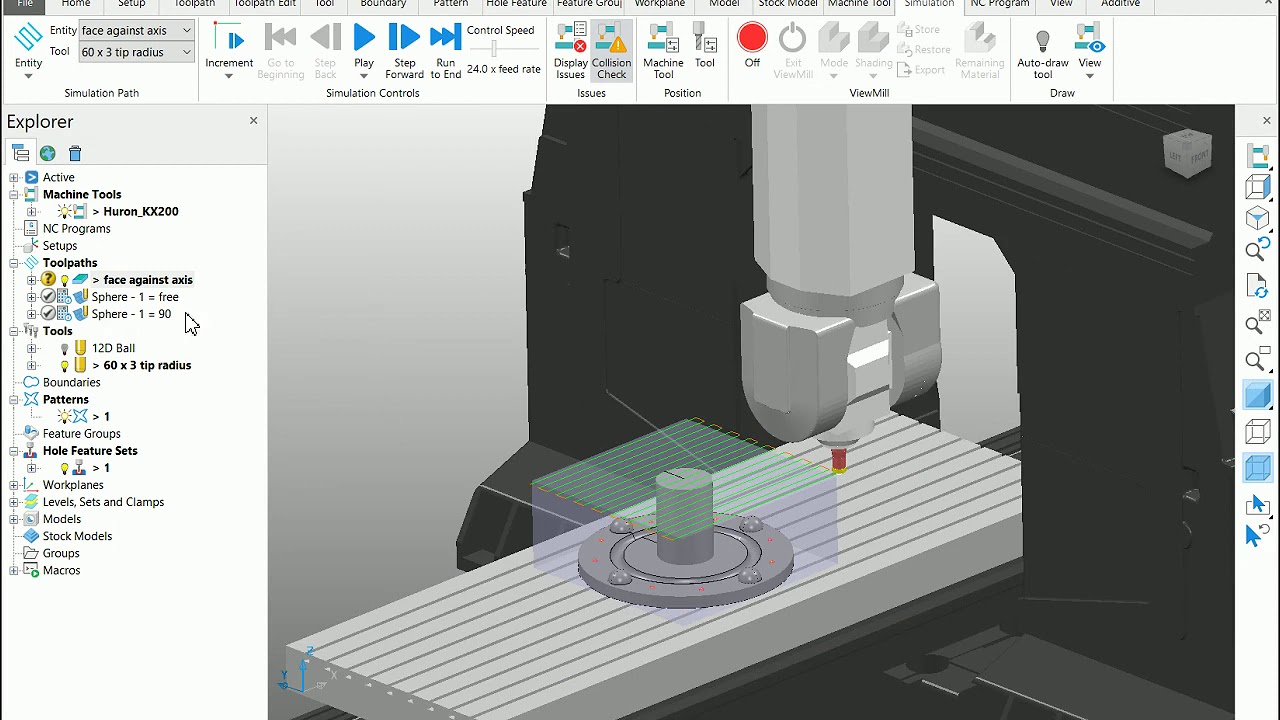 Autodesk Powermill - Machine axis control - Fixed Direction - YouTube