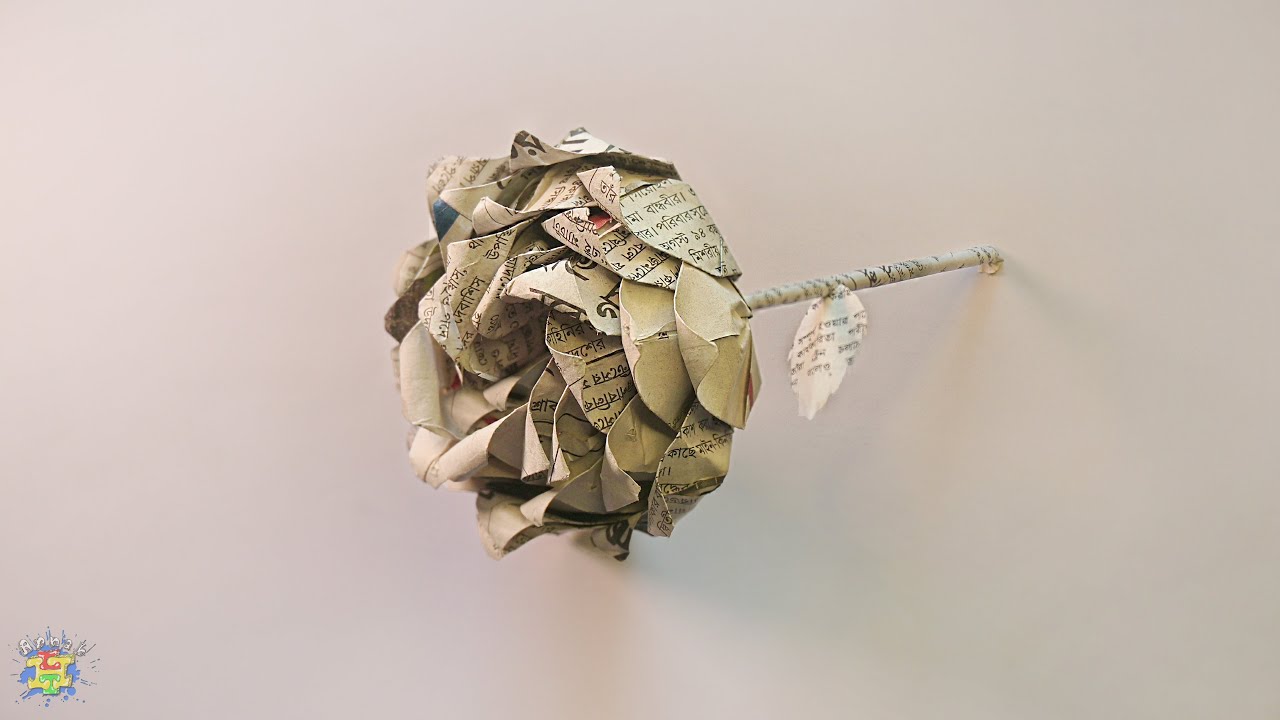 Easy Rose Making With NewsPaper | DIY Simple Paper Rose | Flower ...