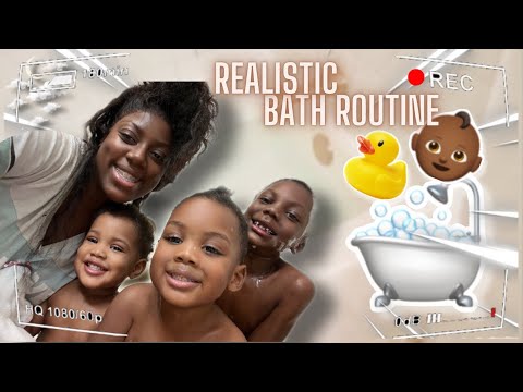 Realistic Toddler Bath Routine (Single Mom Of 3) - Vlogtober Day 8