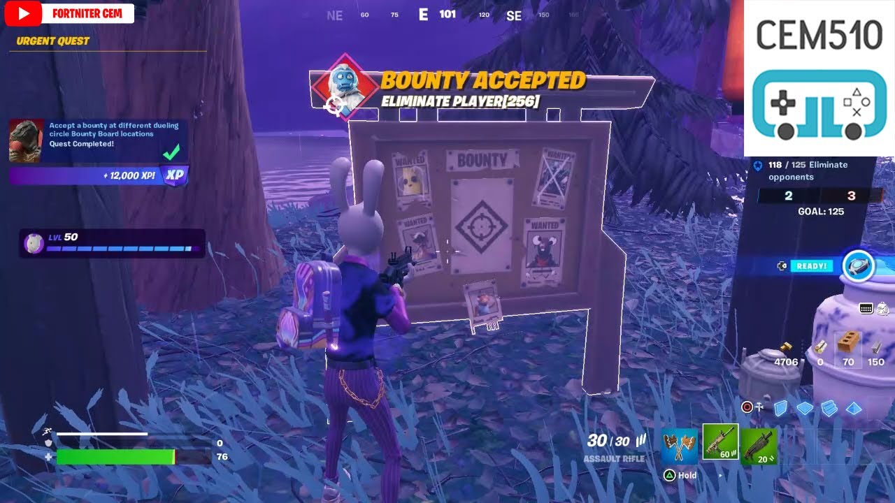 Accept a bounty at different dueling circle Bounty Board locations ...