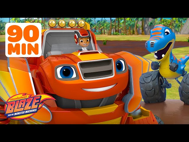 Robot Blaze Rescues BABY Animals & More Missions! 🦖 | 90 Minutes ...