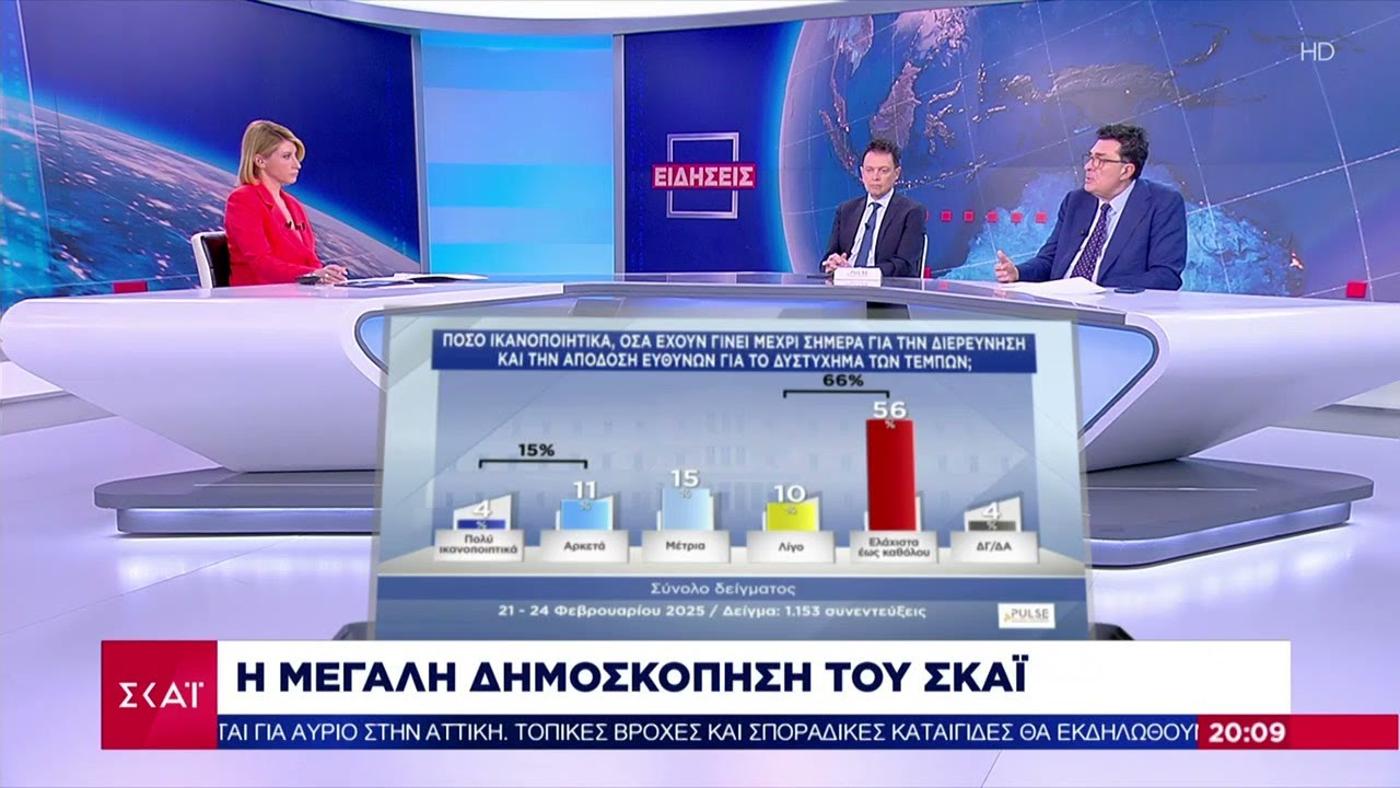 Η Μεγάλη Δημοσκόπηση του ΣΚΑΪ | Ειδήσεις Βραδινό Δελτίο | 26/02/2025 ...