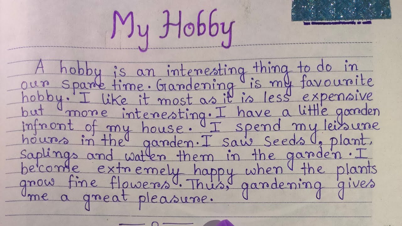 Paragraph Writing // How to write a paragraph about “My hobby " // in ...