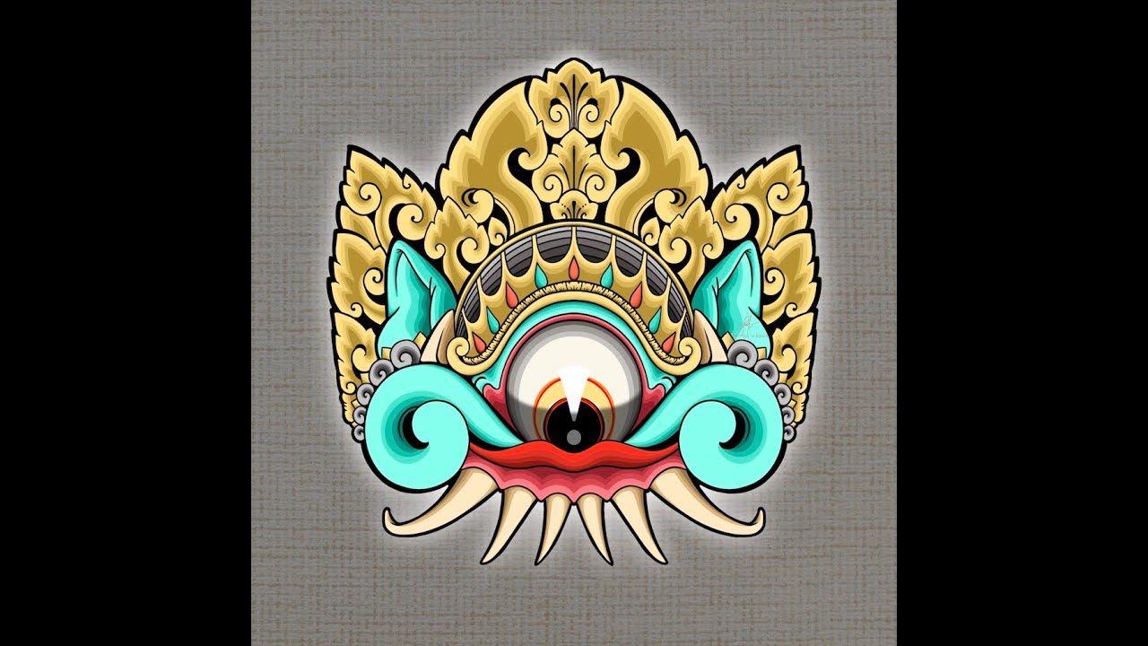 Menggambar ukiran Bali ( karang mata ) - YouTube