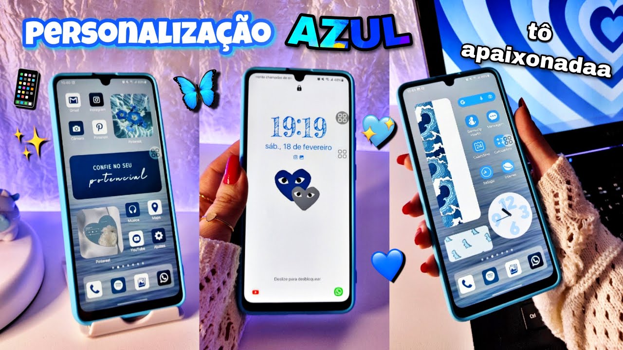 Personalização azul aesthetic | tô apaixonada - YouTube