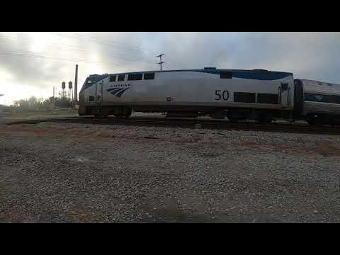 Amtrak 50 P42DC K5LA Horn Carolinian Train From New York City to Charlotte NC Wilson North ...
