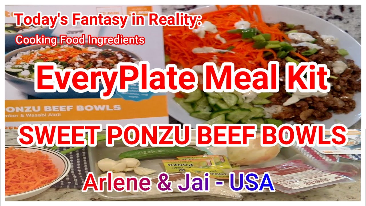 EveryPlate Meal Kit Food Ingredients Delivery COOKING SWEET PONZU BEEF ...