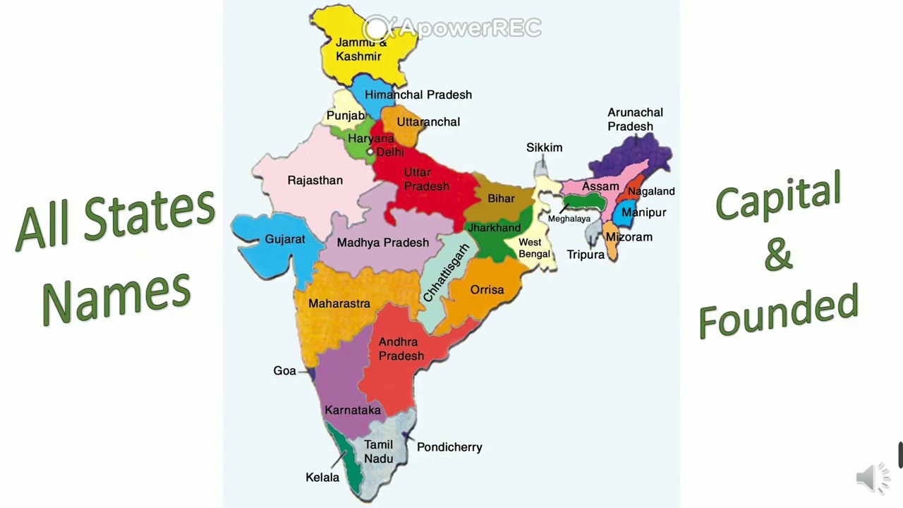 India 28 states & 9 union territories states by APNI THINK - YouTube