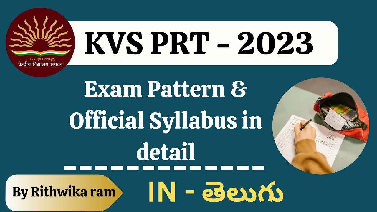 KVS PRT - 2023 | Exam pattern & syllabus In Telugu | by Rithwika ram ...