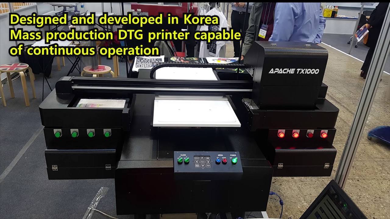 Apache TX1000 DTG printer upgrade version - YouTube