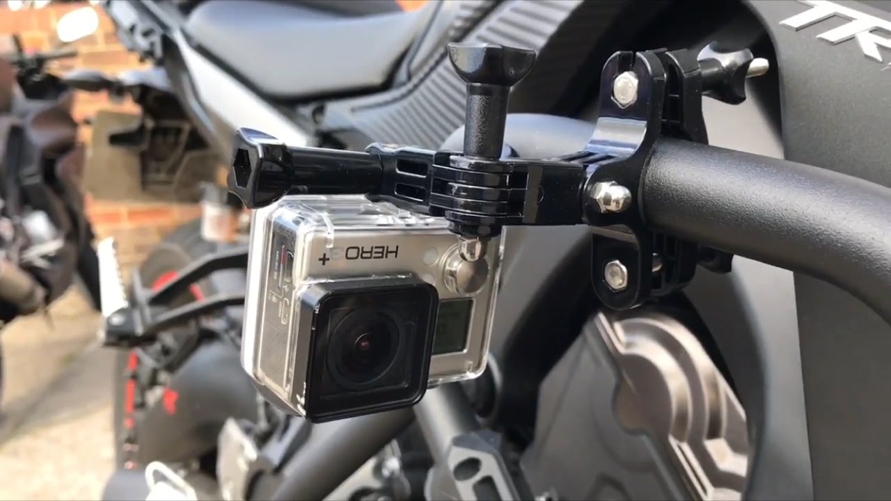 GoPro Motorcycle Camera Mount on Yamaha MT-09 Tracer 900 (FJ-09) - YouTube