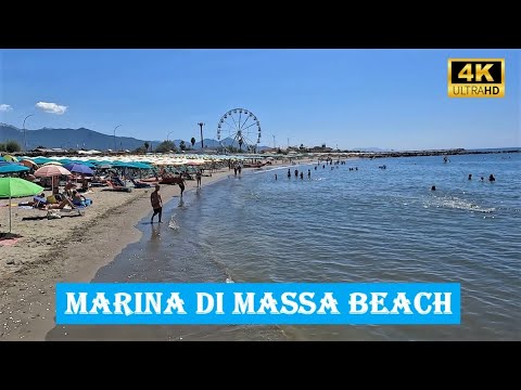 MARINA DI MASSA BEACH | ITALY | 4K | Spiaggia Libera | Tyrrhenian Sea ...