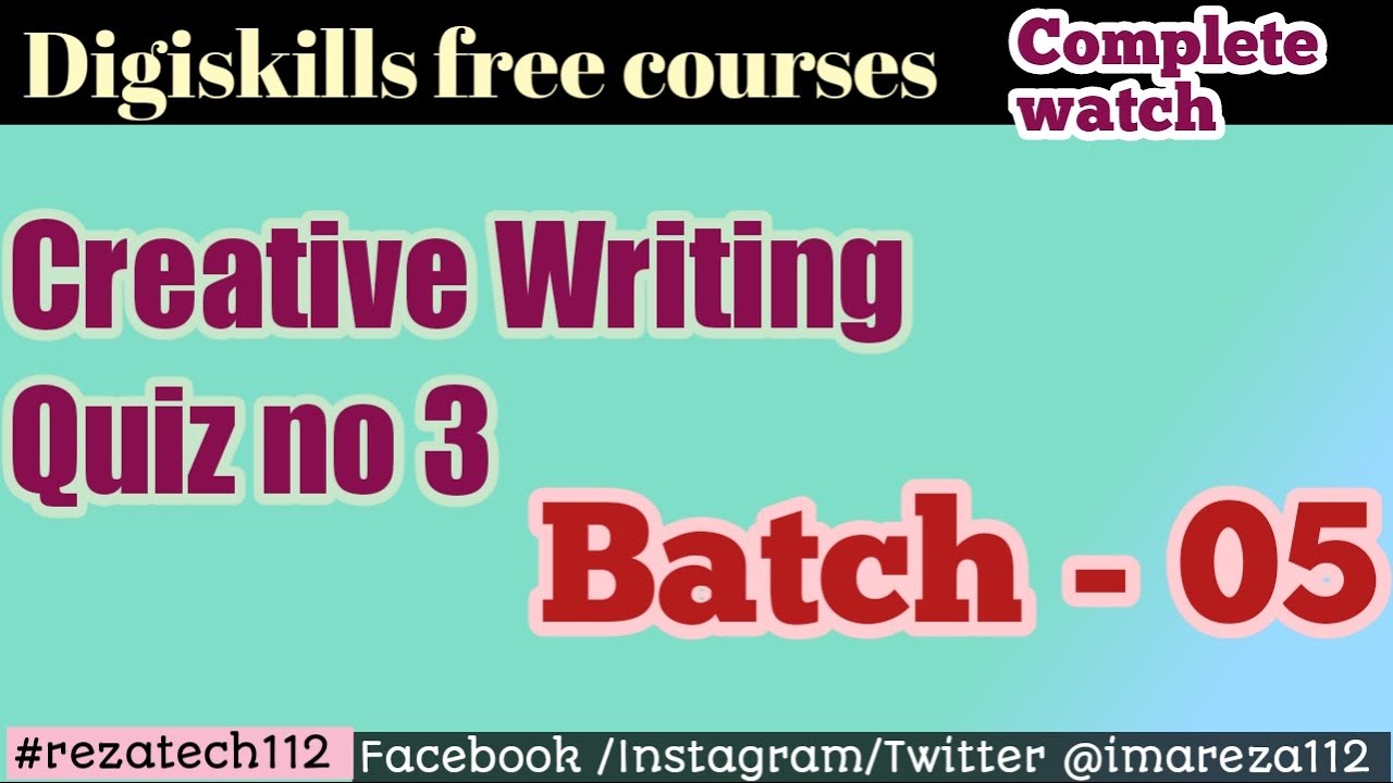 Creative Writing Quiz no 3 - YouTube