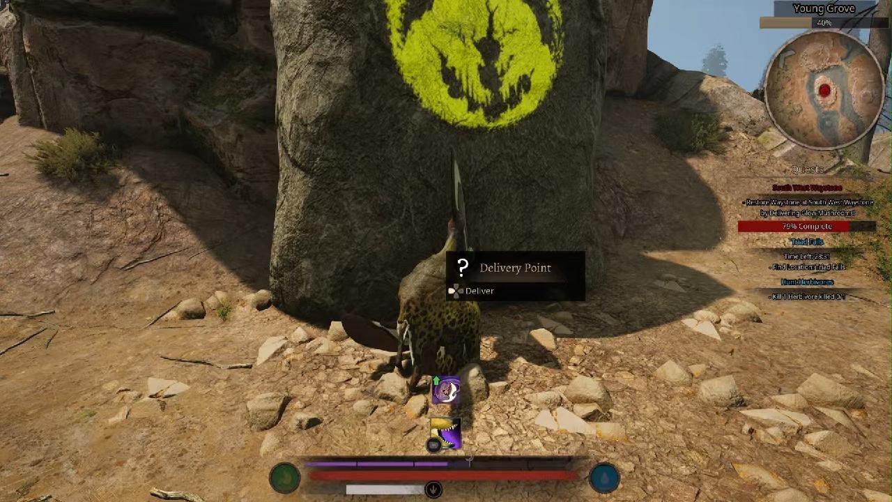 BUG: Path of Titans - Restore Waystone at South West by Delivering Glow Mushrooms! - YouTube