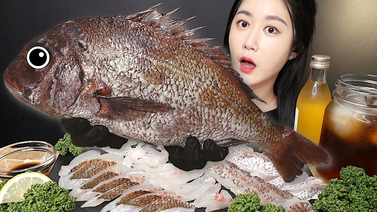 껍질도 맛있는 도미회 먹방 [Raw Fish] Real Sound MUKBANG | ASMR | EATING SOUND ...