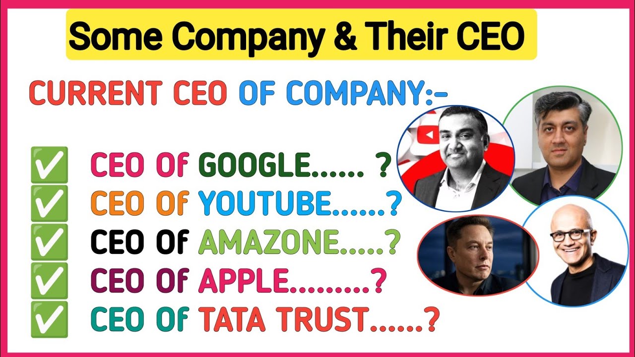 Current CEO of Company || CEO Of Some Company GK || GK In English ...