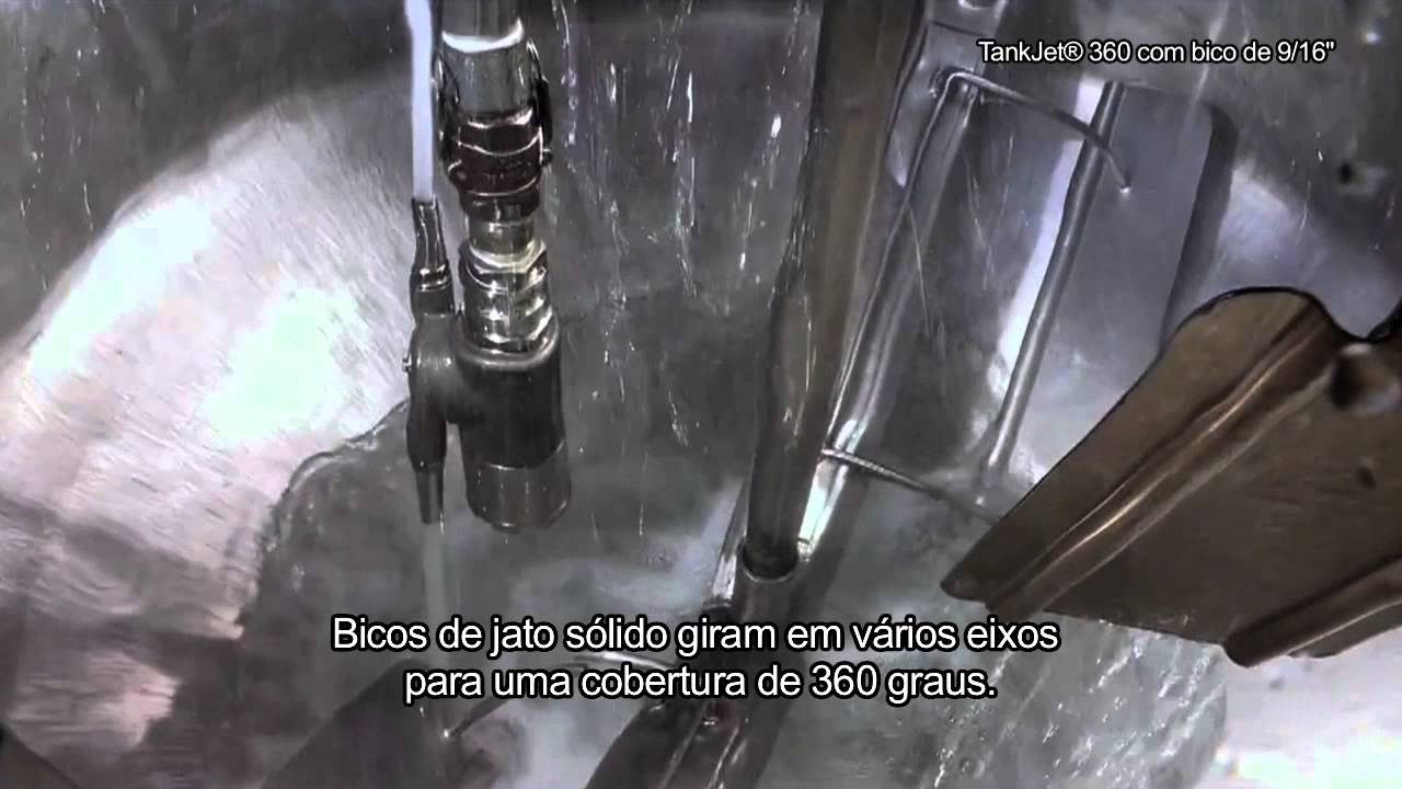 TankJet® 360 de alto impacto colocado em um tanque de mistura ...