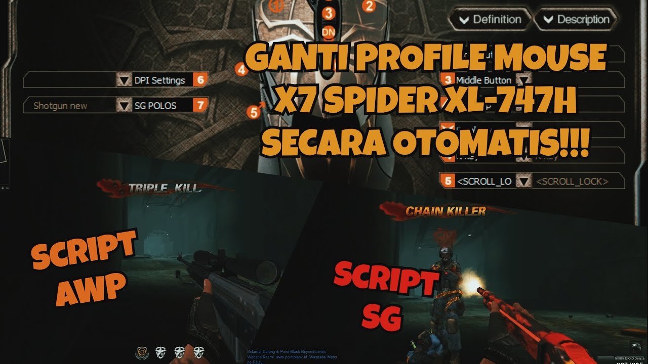 TIPS MENGGANTI PROFILE MOUSE MAKRO X7 SPIDER SECARA OTOMATIS - YouTube