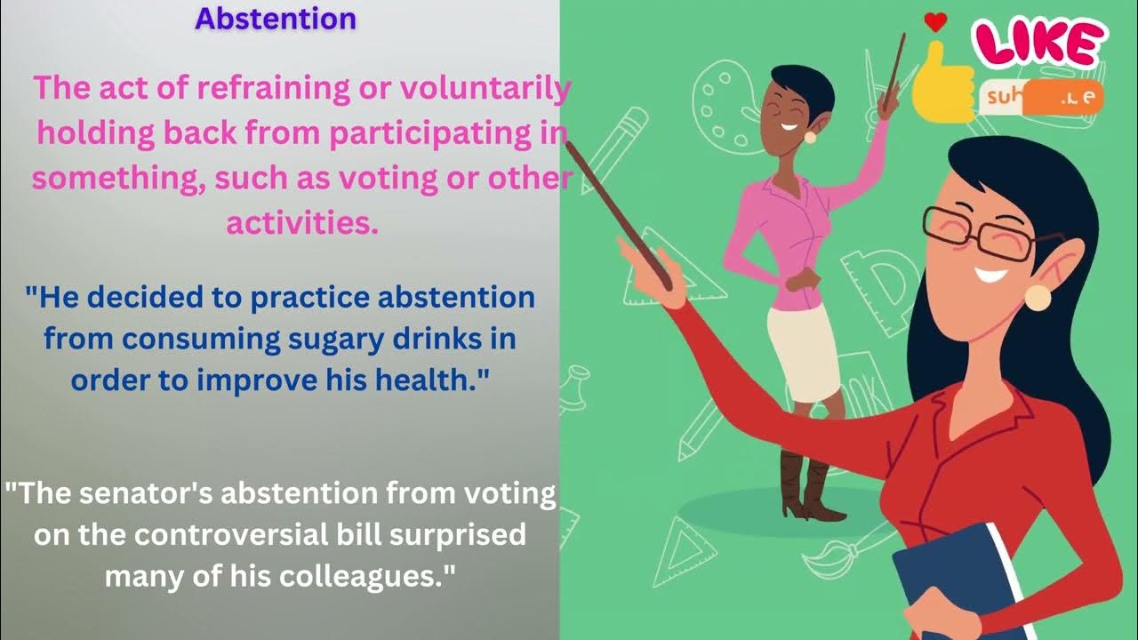 Abstention Meaning in English With Example - YouTube
