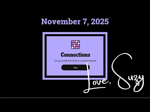 Connections of the Day for November 7, 2025: Group words that share a ...