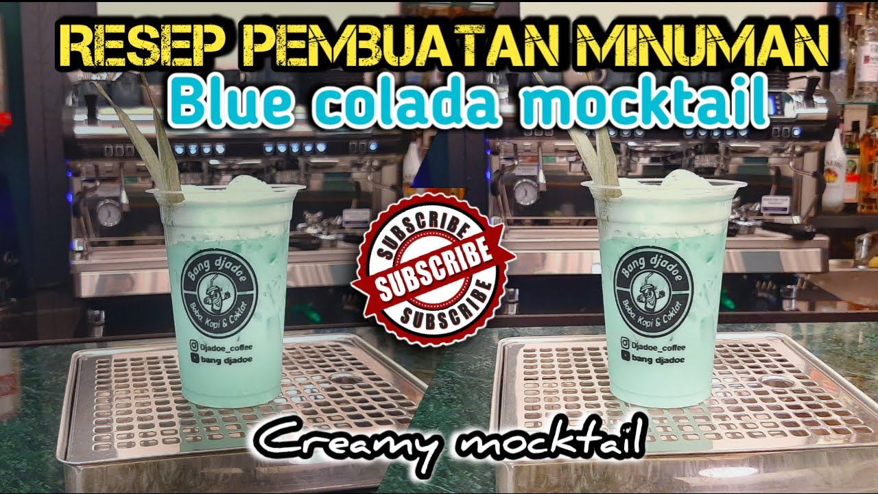 Resep pembuatan minuman untuk ide jualan// Blue colada mocktail - YouTube