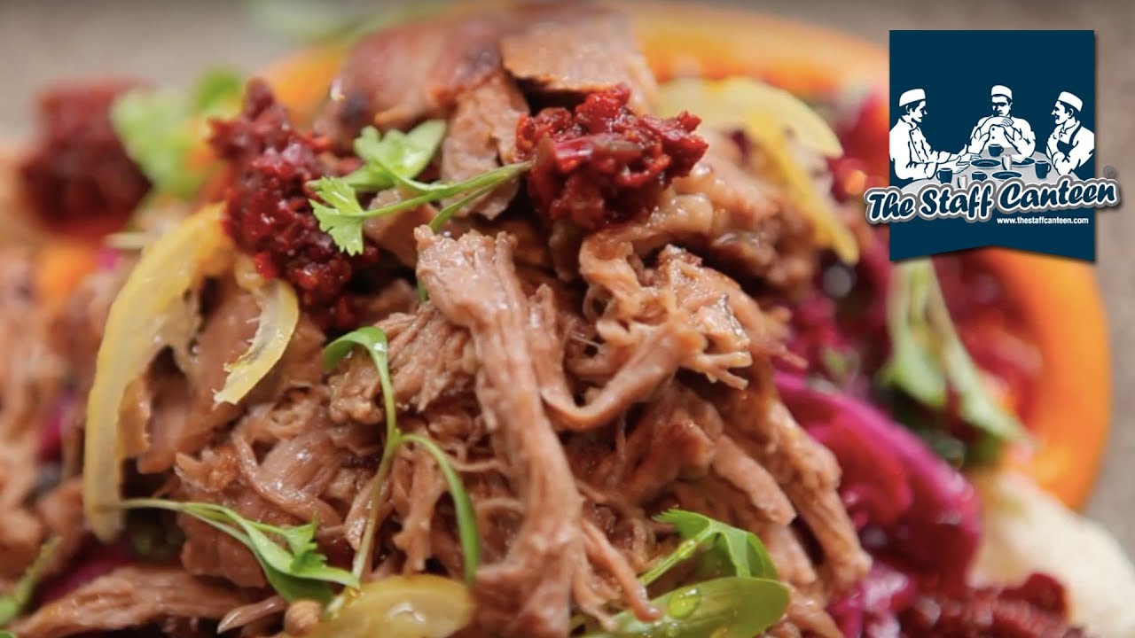 Confit shoulder of Scotch Lamb, pickled salad, rose harissa and baba ...