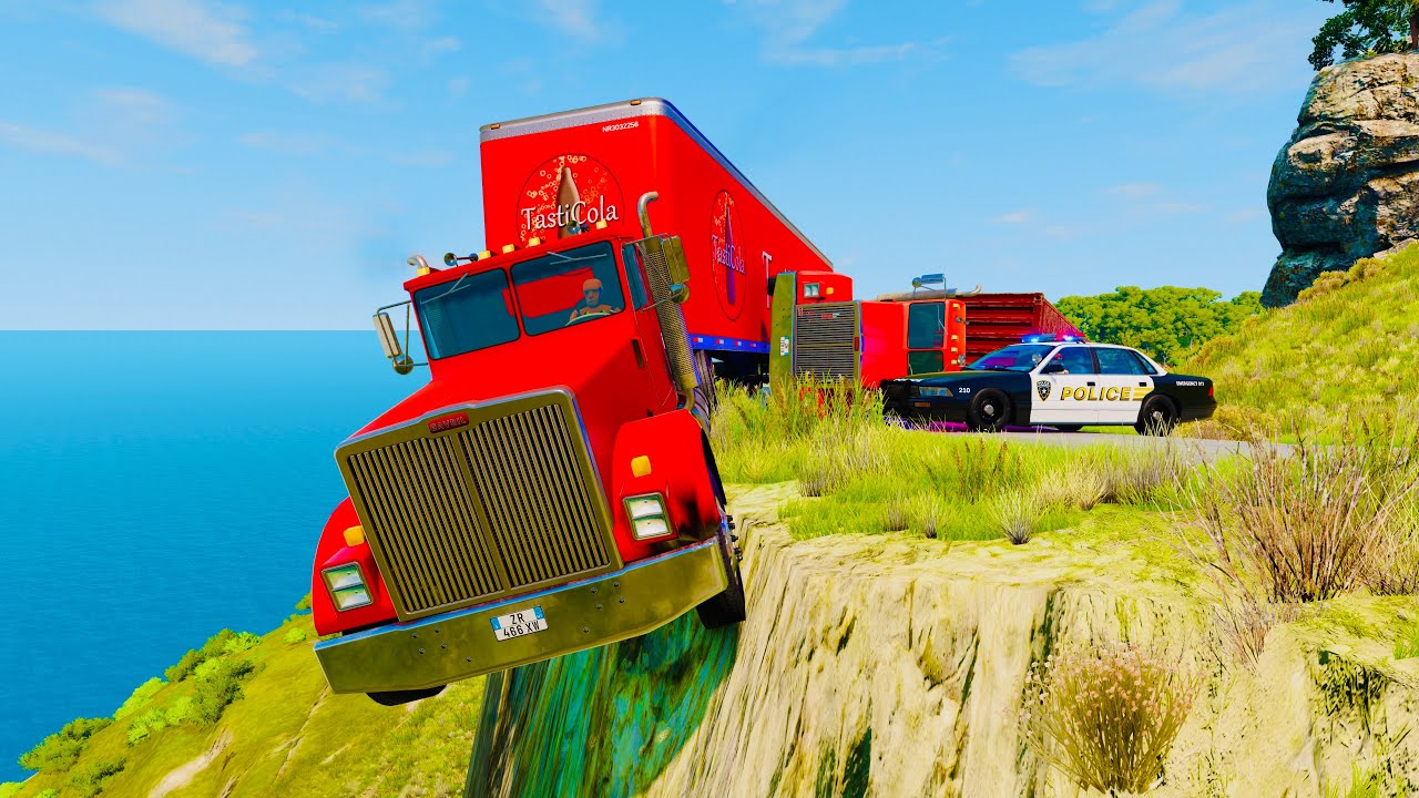 Cars vs Cliff Roads #23 - BeamNG Drive - YouTube