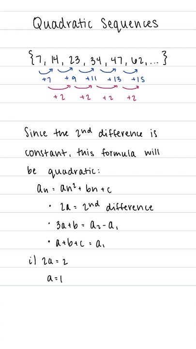 Quadratic Sequences - YouTube