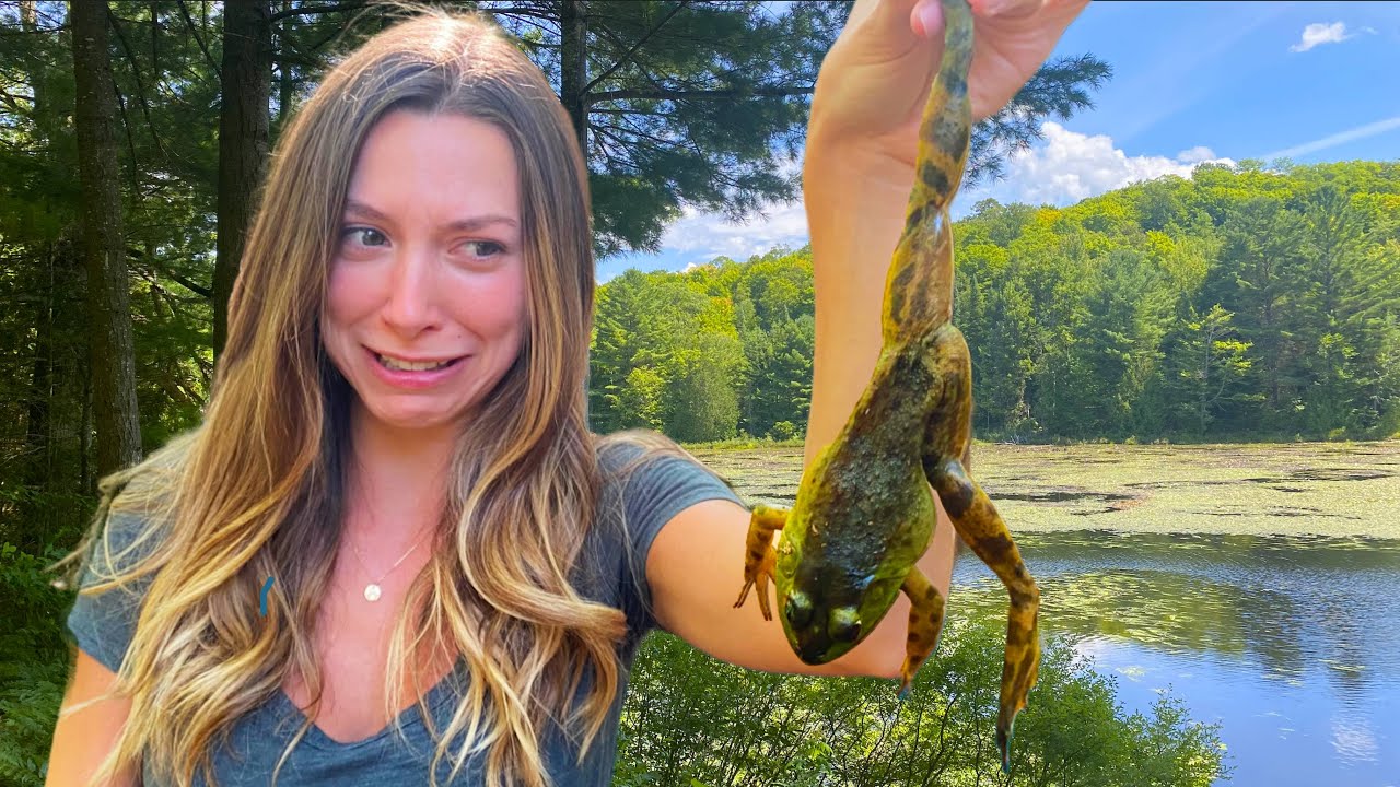 Overnight Camping and Eating Frog Legs! (Bullfrog Catch & Cook) - YouTube