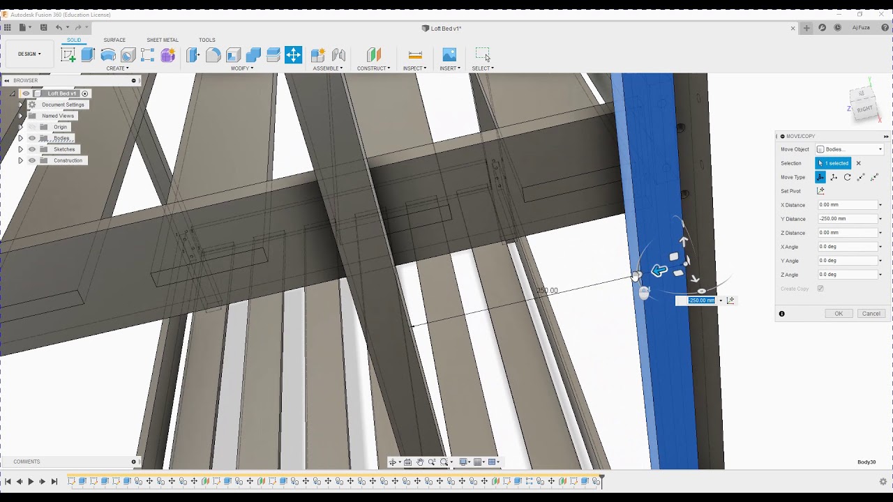 Loft Bed in Fusion 360 - YouTube