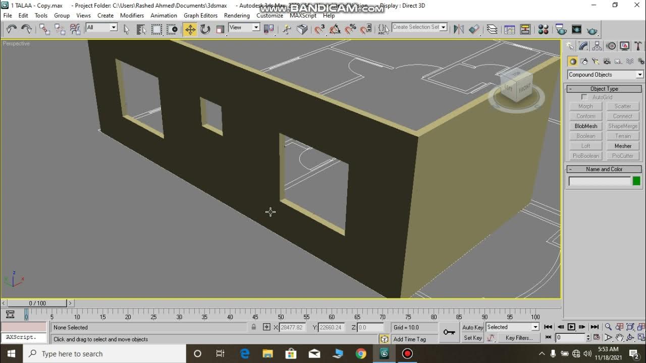 how to make wall and window 3d max tutorial - YouTube