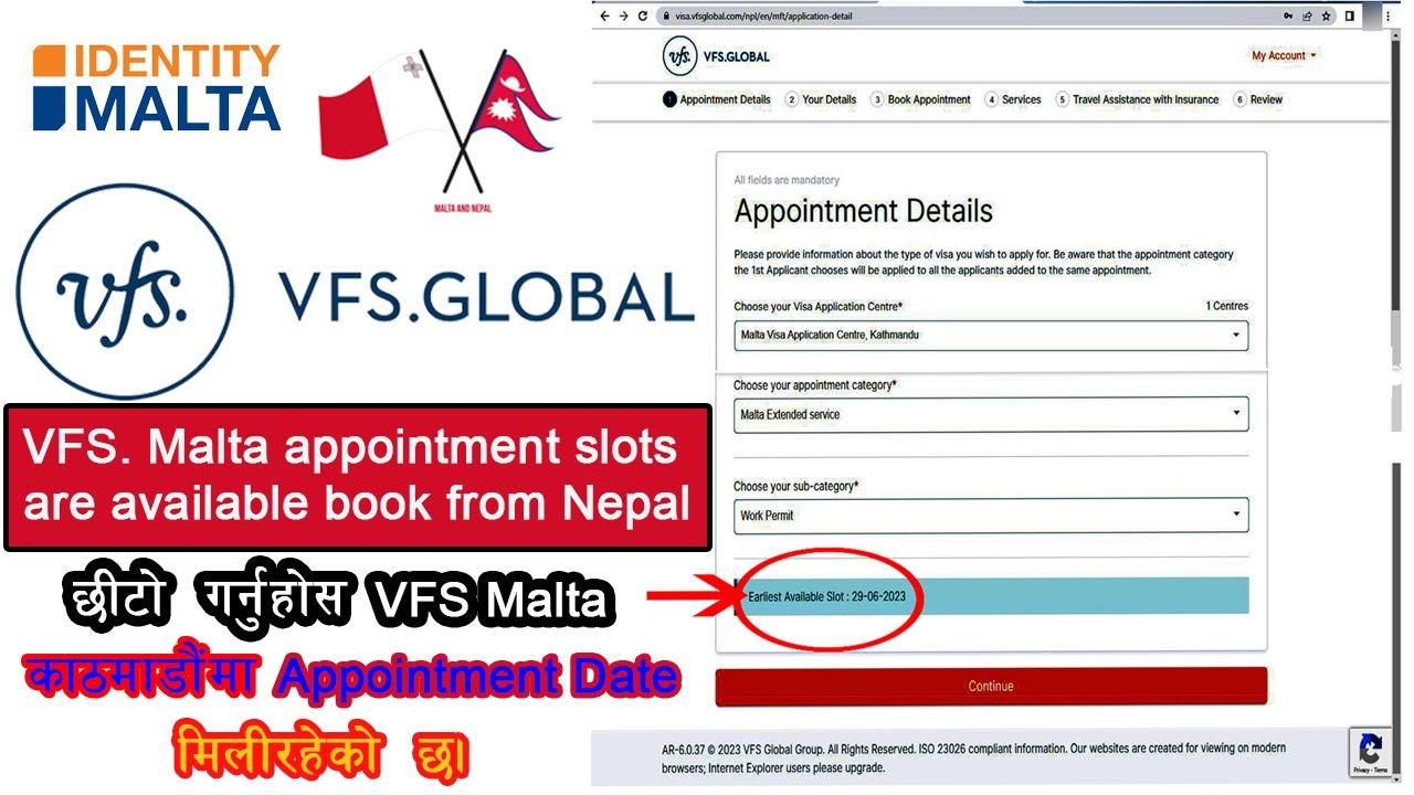 How to Book Malta VFS Appointment at Nepal !Malta Ko Lagi VFS ...