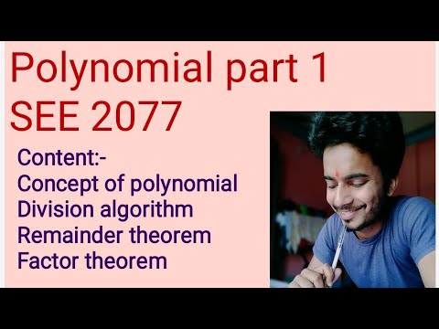 Polynomial part 1 || SEE Optional Math 2077 || - YouTube