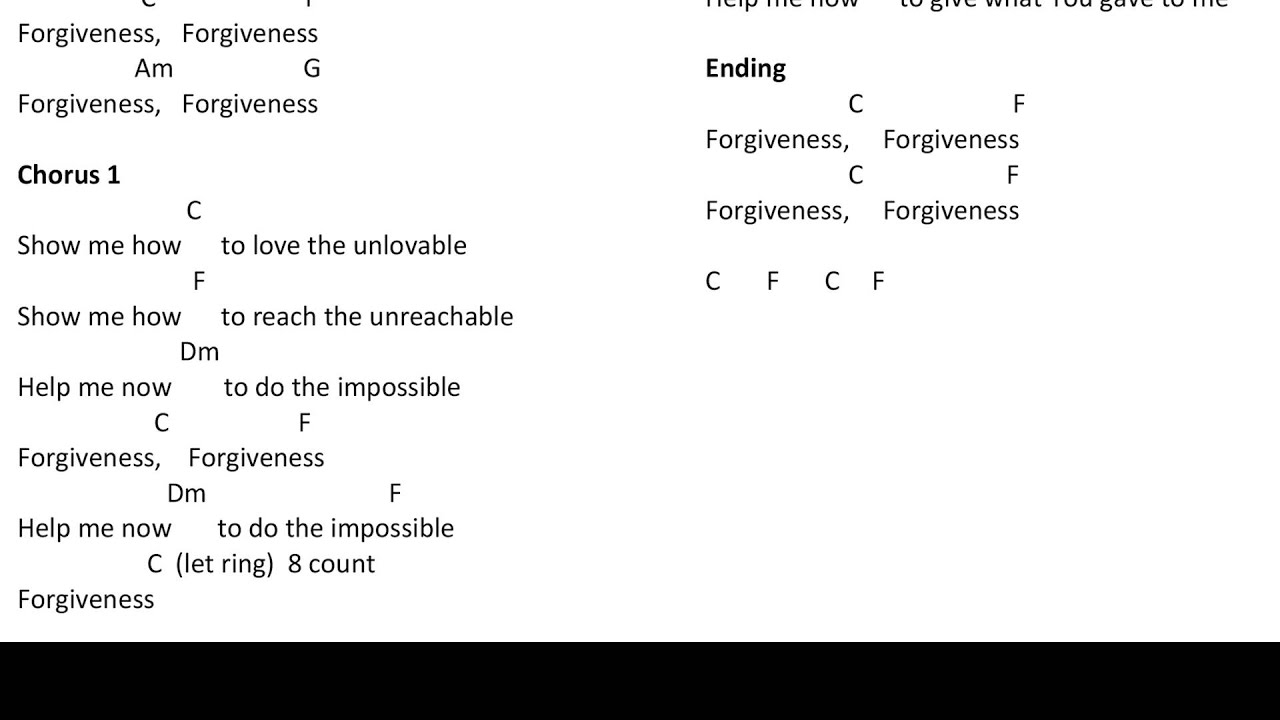 Forgiveness Mathew West Chords - YouTube