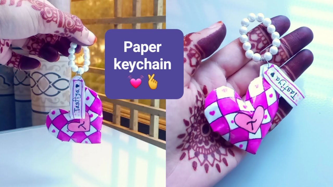 Cute Paper Keychain💓🫰 - YouTube