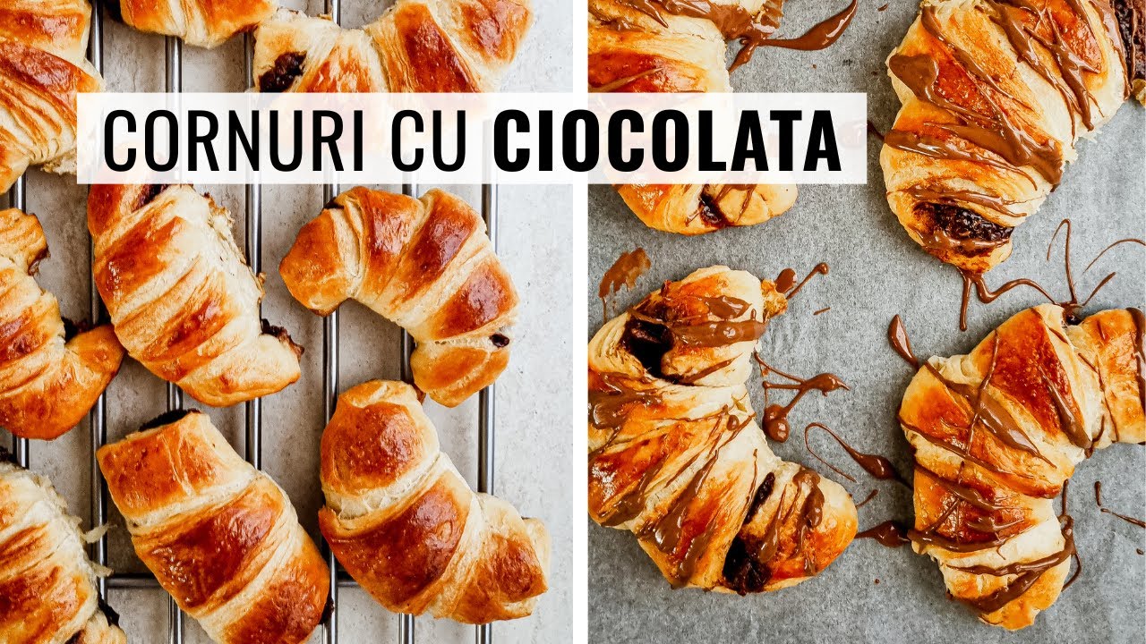 🥐 CORNURI cu unt și ciocolată 👉 rețeta simplă de croissante cu Nutella ...