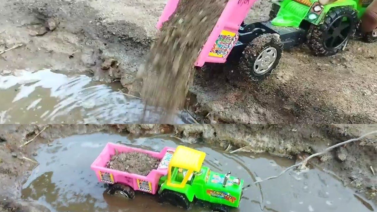 muddy cars, jcb, jeep, tractor, toys, playing with mud | gadiwala ...