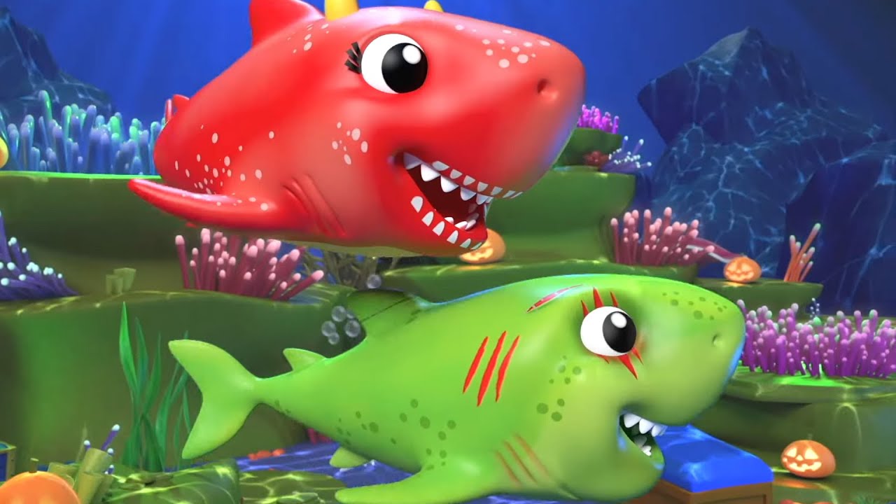 Scary Baby Shark + Halloween Nursery Rhymes And Spooky Cartoon - YouTube
