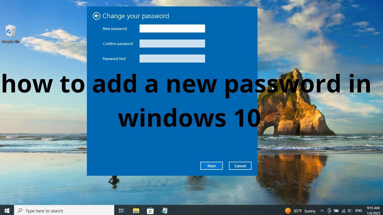 How to Add a New password on Windows 10 - YouTube
