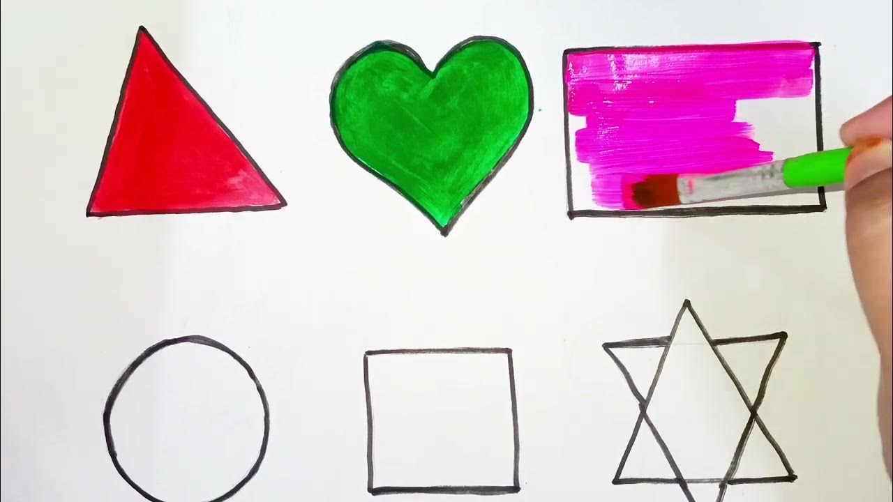 Drawing different shapes with colors for kids - YouTube