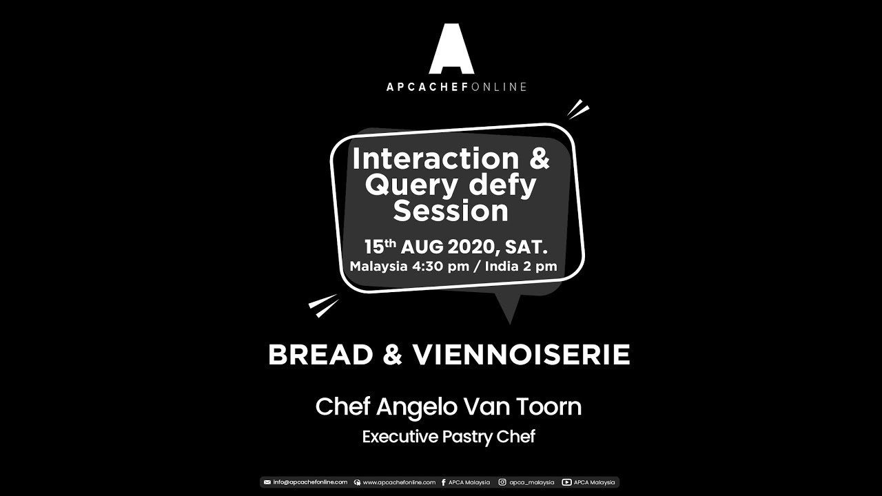 Bread & Viennoiserie - Question and answer with Chef Angelo Van Toorn ...